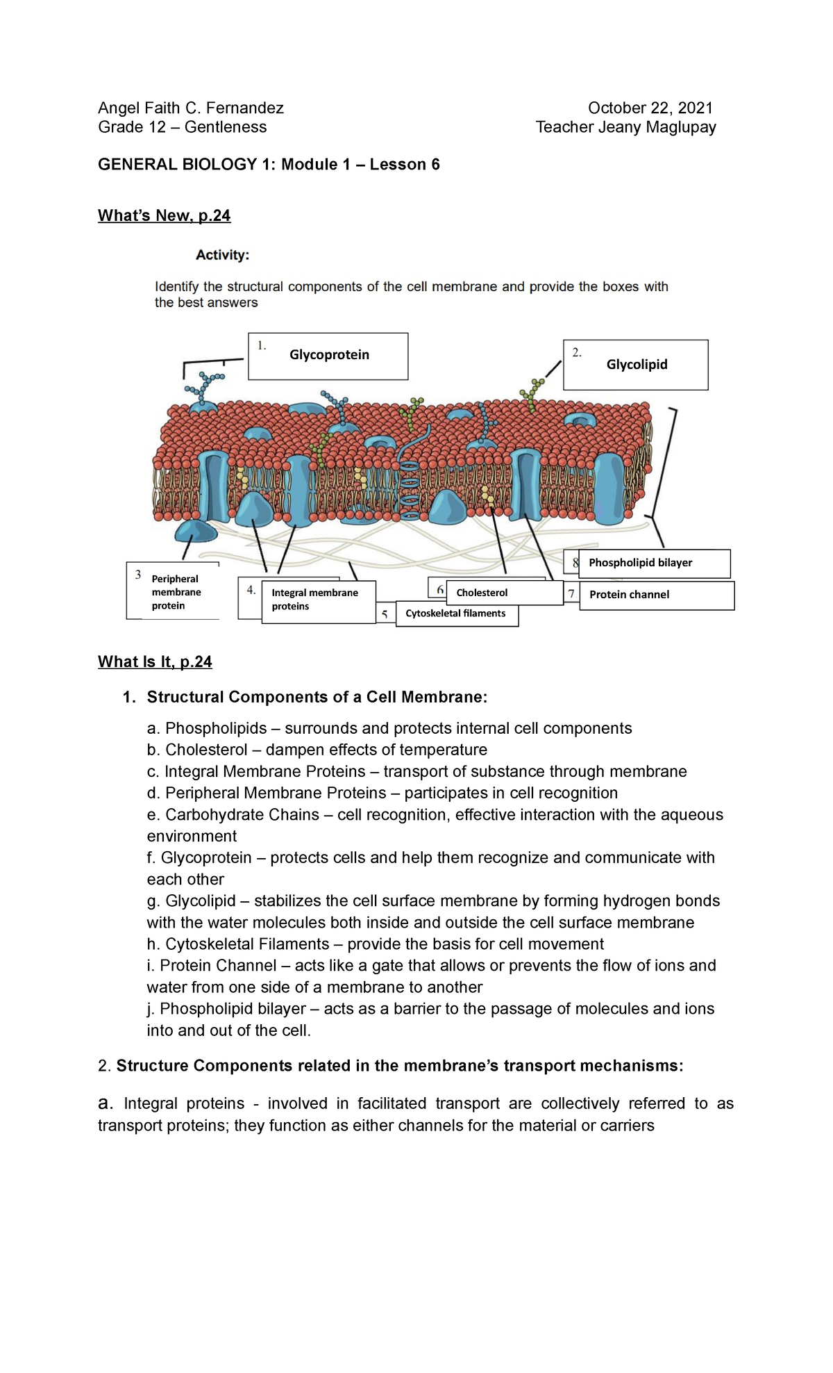 Biology-WEEK-6 - BIOLOGY - Angel Faith C. Fernandez October 22, 2021 ...