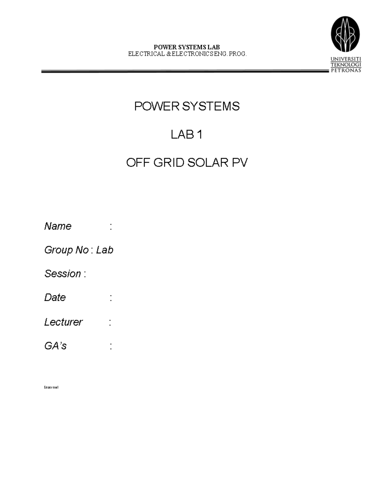 Lab Manual Power Systems Physical Lab Manual MAY 2022 - POWER SYSTEMS ...