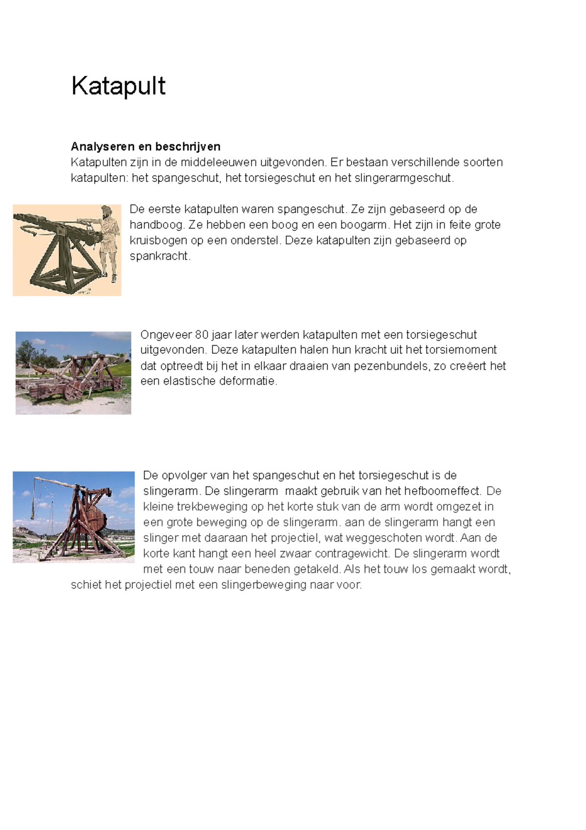 Kopie van Natuurkunde katapult - Katapult Analyseren en beschrijven ...