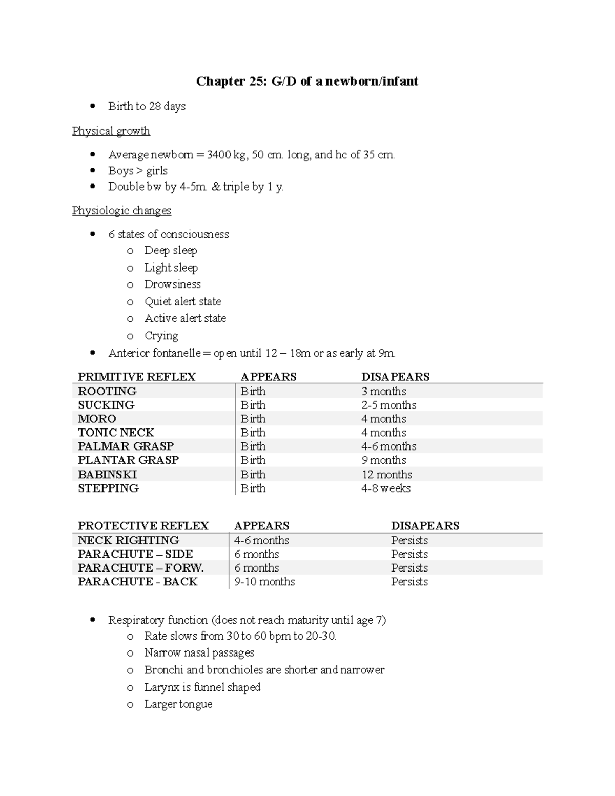 Chapter 25 - Newborn notes - Chapter 25: G/D of a newborn/infant Birth ...