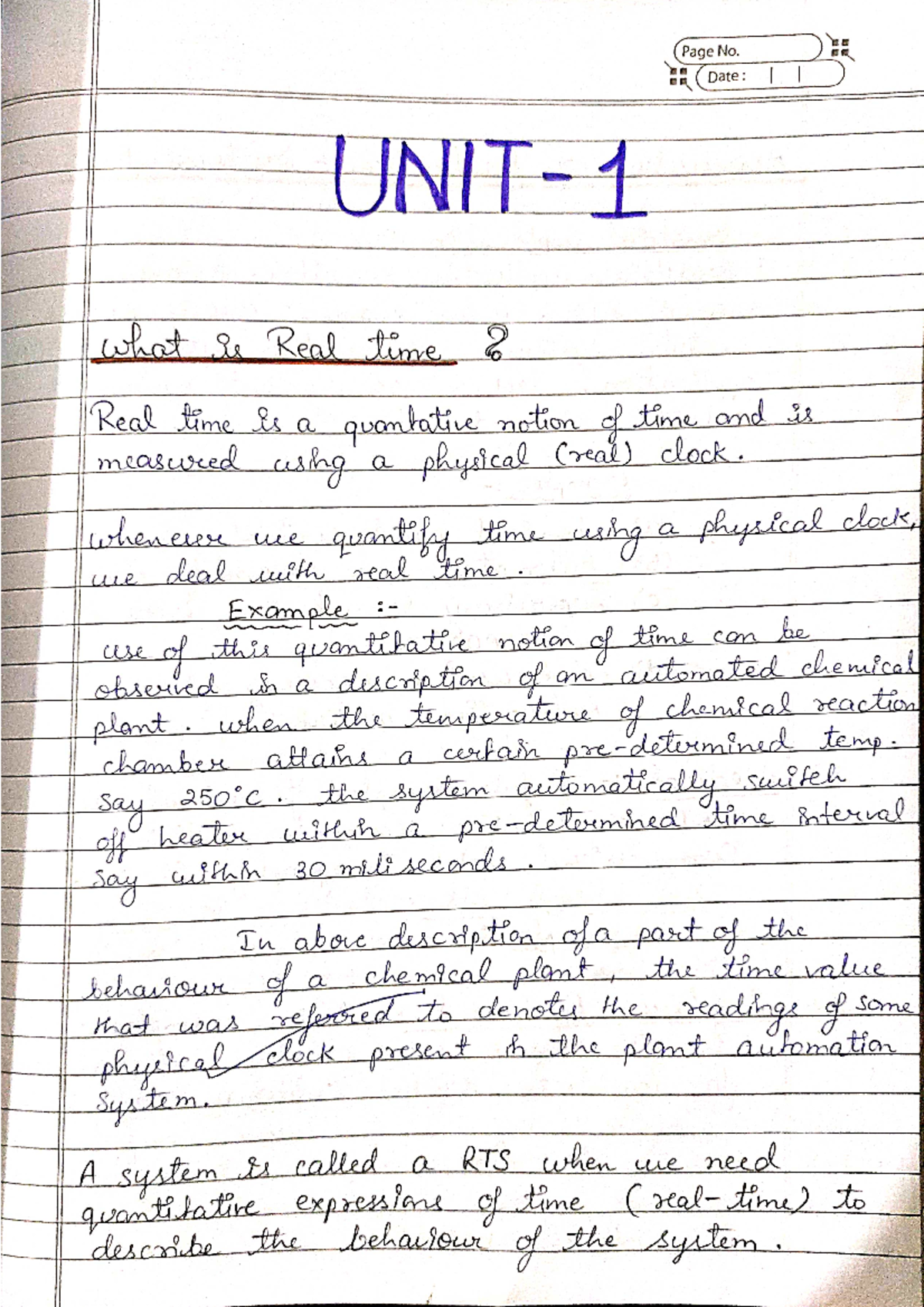 Real Time System - B.tech - Studocu