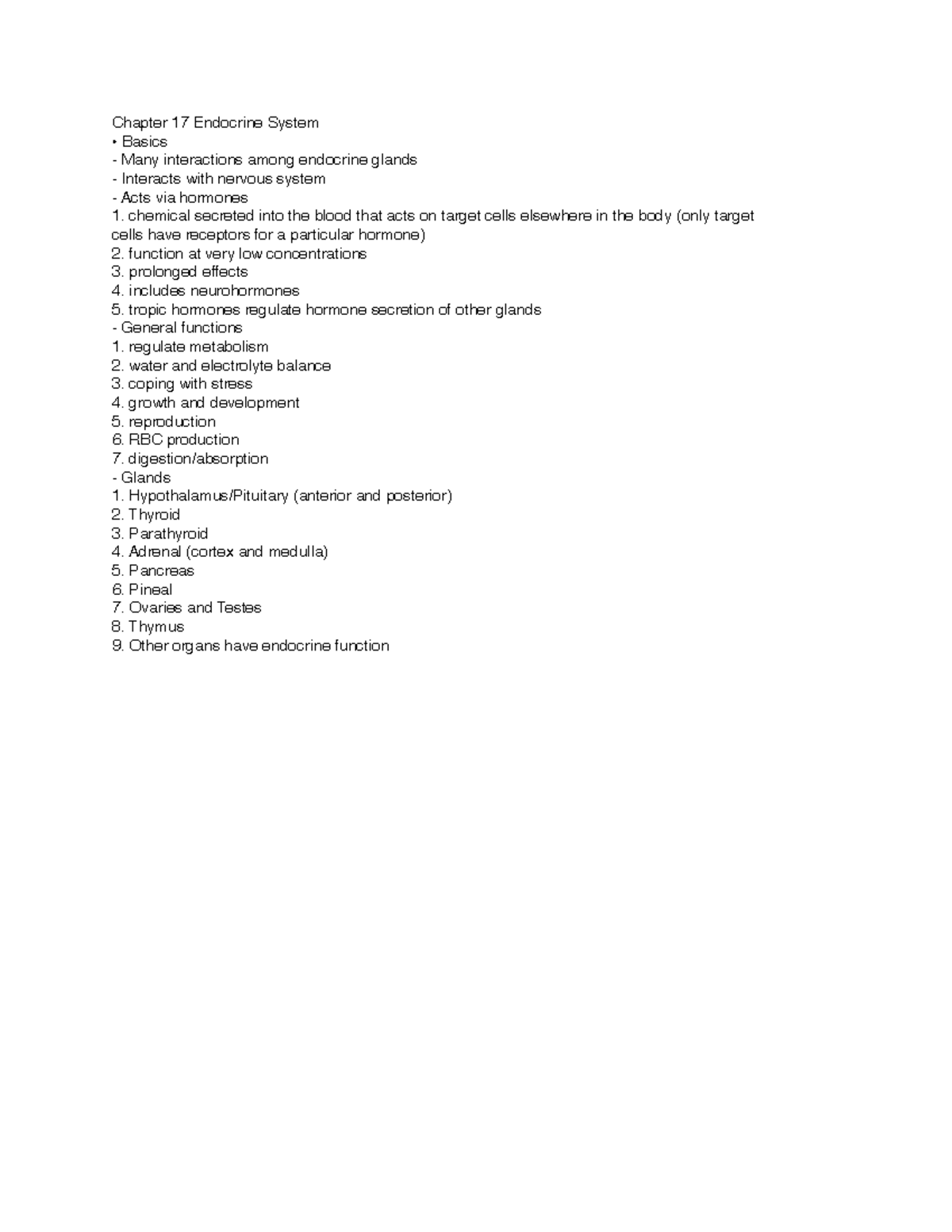 Anat 17 - endocrine system anatomy class notes - Chapter 17 Endocrine ...
