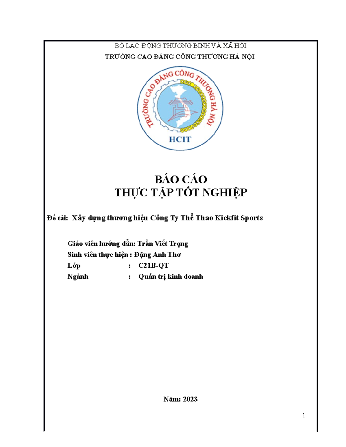 Bao cao thuc tap moi - DHFJ - ####### BỘ LAO ĐỘNG THƯƠNG BINH VÀ XÃ HỘI ...