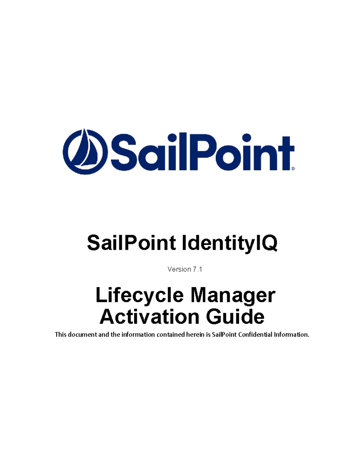 7 1 Lifecycle Manager Activation - SailPoint IdentityIQ Version 7 ...