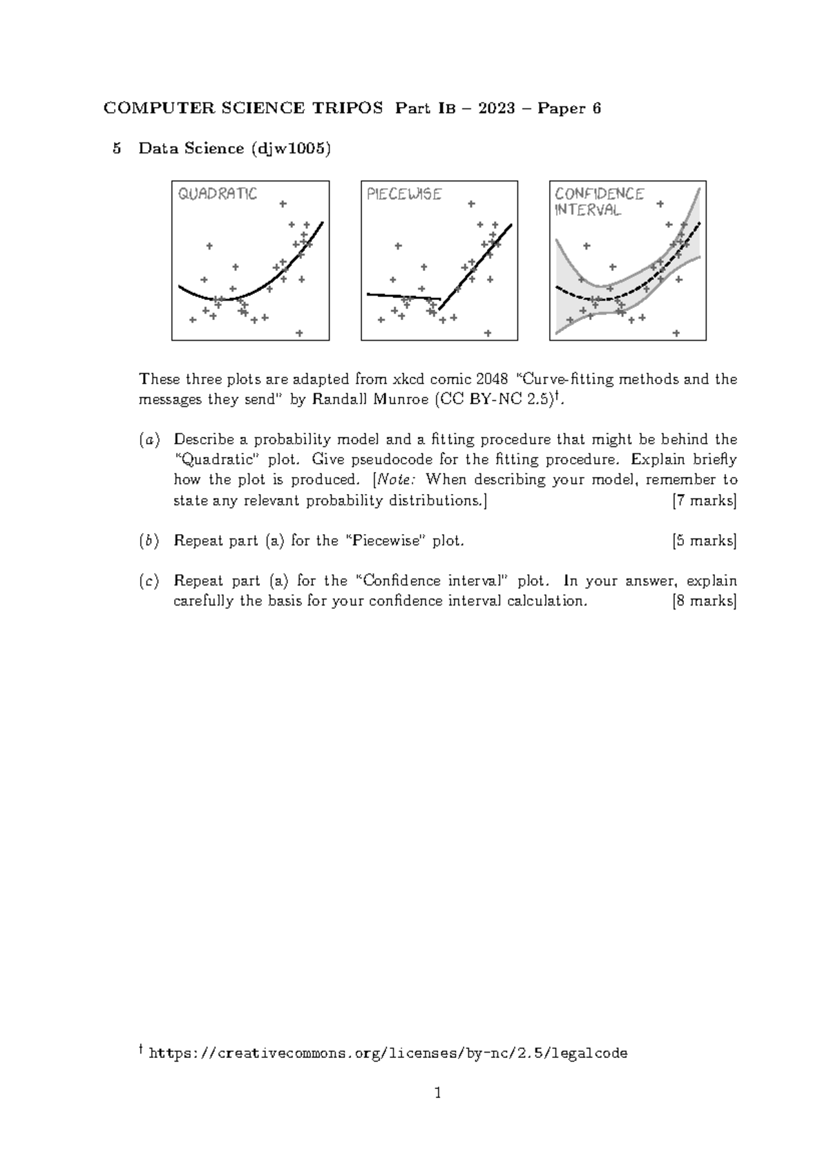 Y2023p6q5 - Data Science Sample Exam - 5 COMPUTER SCIENCE TRIPOS Part IB – 2023 – Paper 6 Data ...