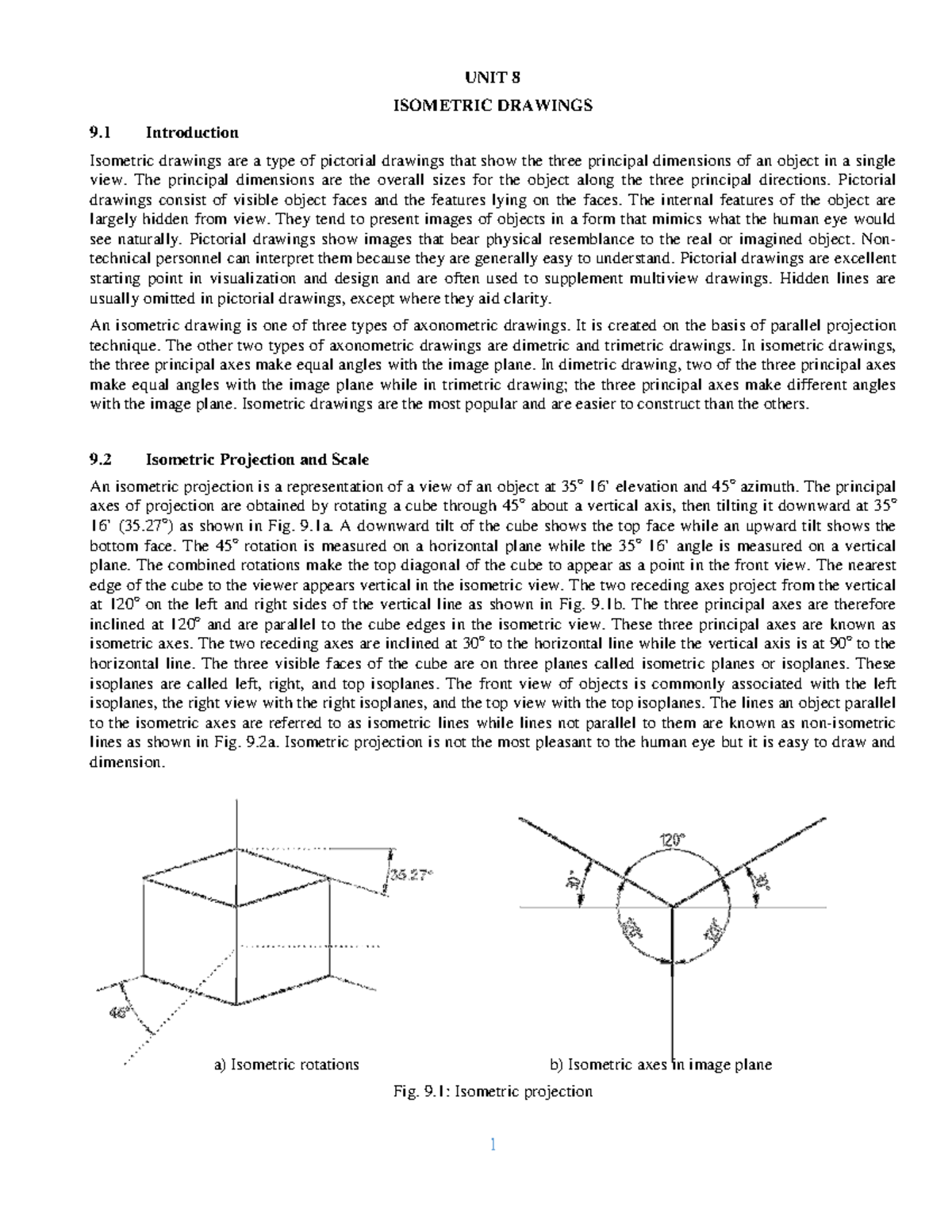 Isometric Drawings - UNIT 8 ISOMETRIC DRAWINGS 9 Introduction Isometric ...