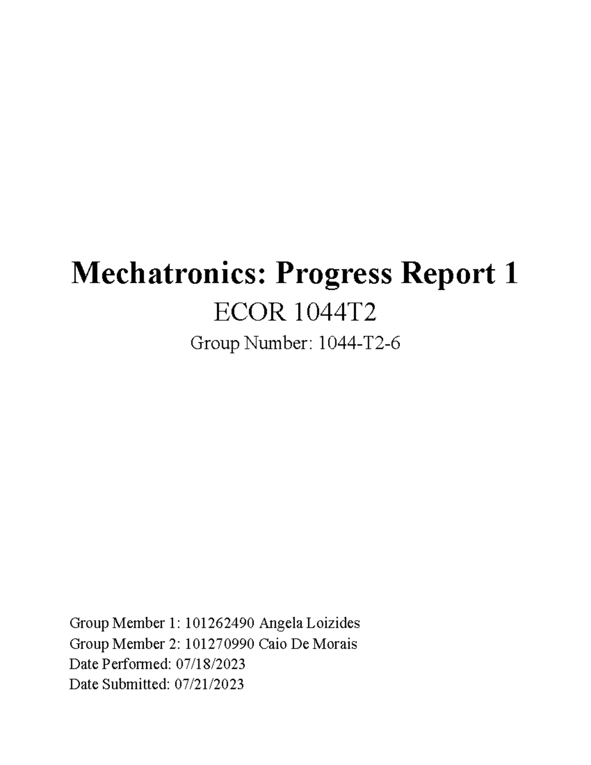 Mechatronics Progress Report 1 - a) A Raspberry Pi is a small sized ...