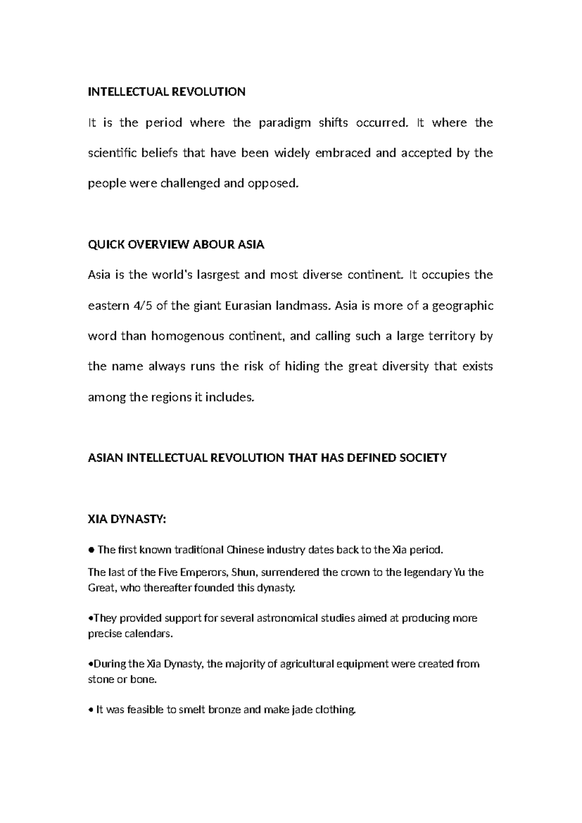 Asian- Intellectual- Revolutuon - INTELLECTUAL REVOLUTION It is the ...