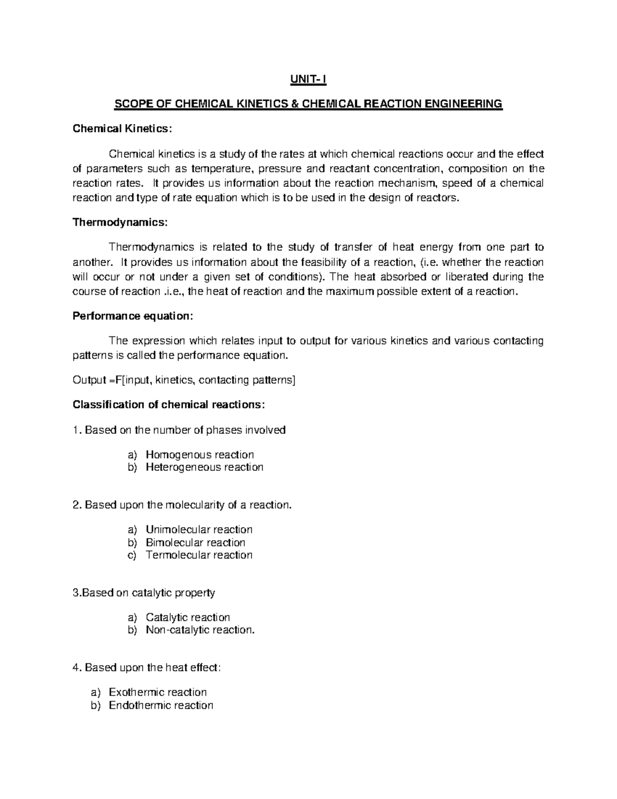 Unit 1 Cre Lecture Notes 1 9 Warning Tt Undefined Function 32 Unit I Scope Of Chemical