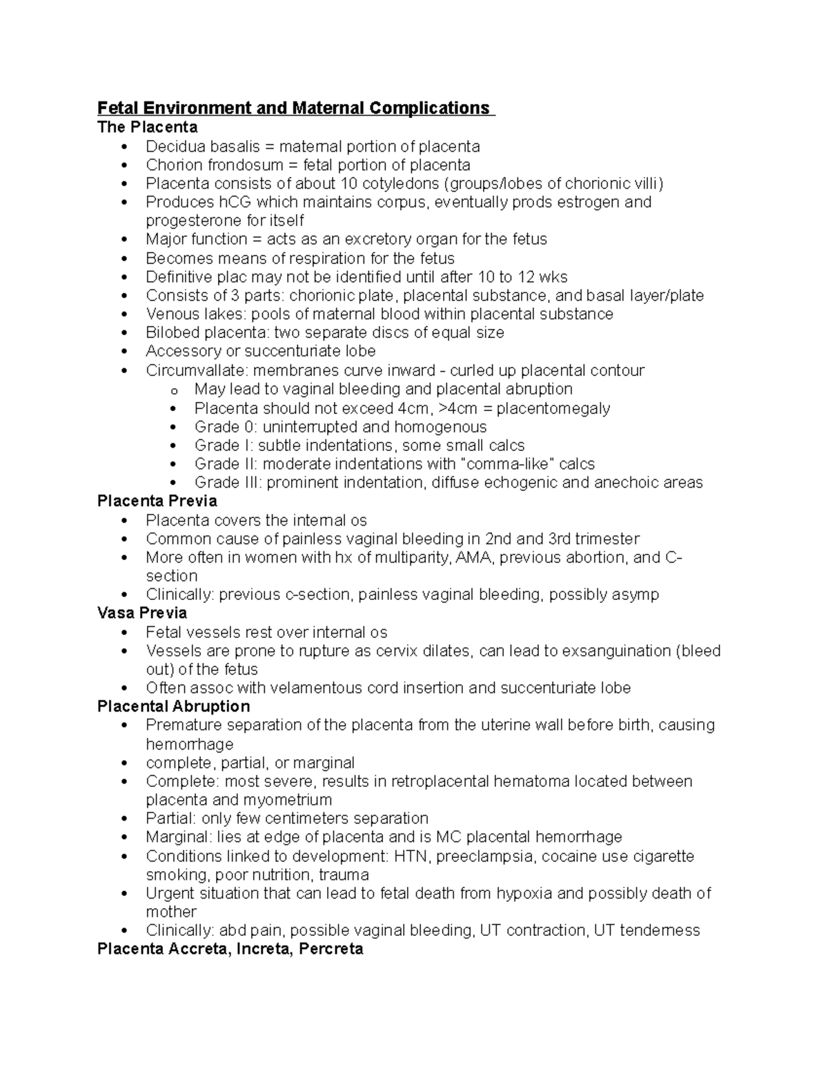 Fetal Environment-Maternal Complications - Fetal Environment and ...