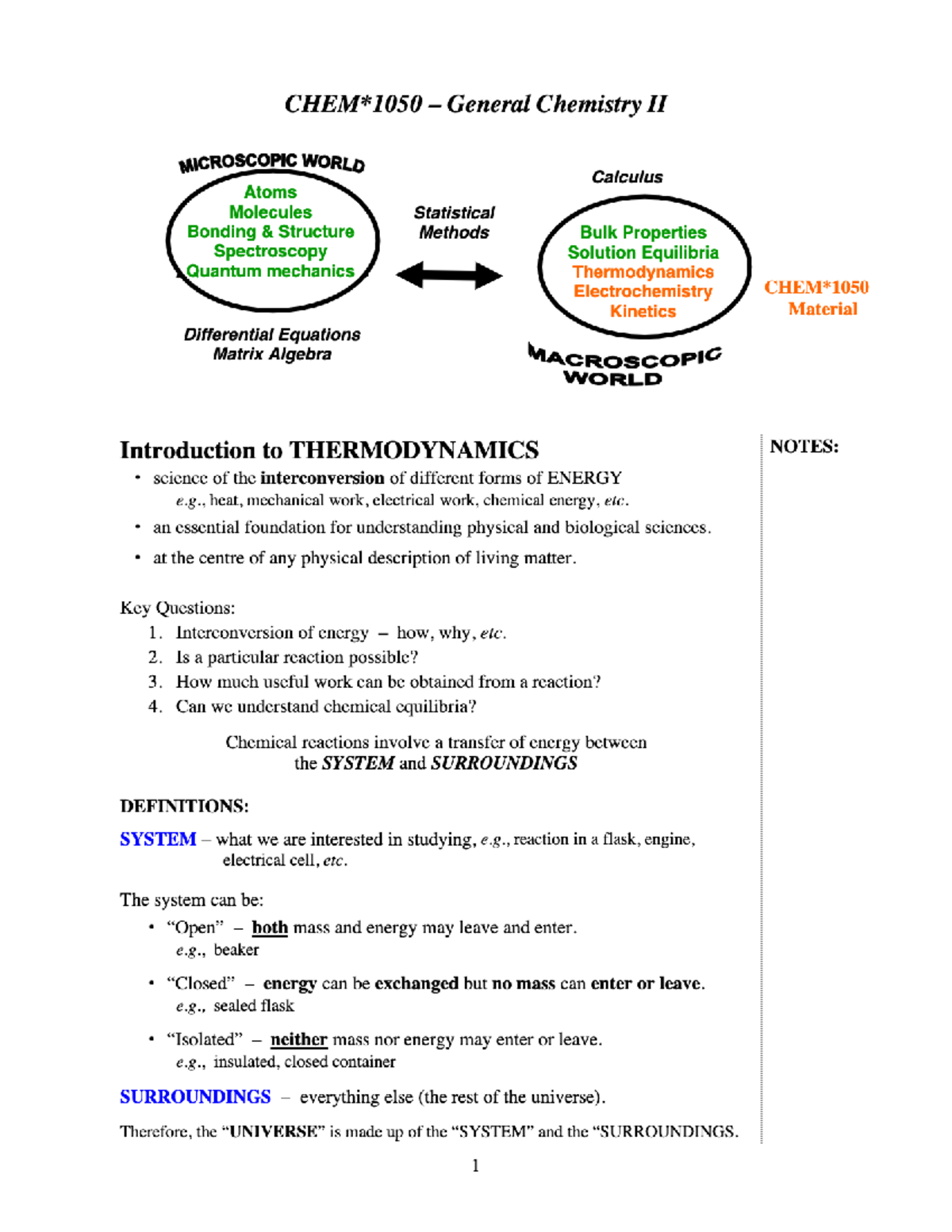 Thermochemistry - CHEM 1050 (0101) W24 - General Chemistry II - CHEM ...