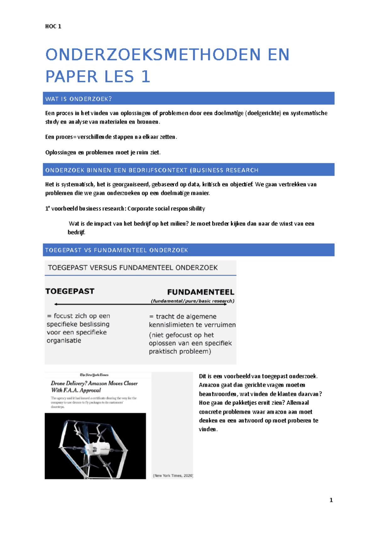 Onderzoeksmethoden en paper Les 1 - ONDERZOEKSMETHODEN EN PAPER LES 1 ...