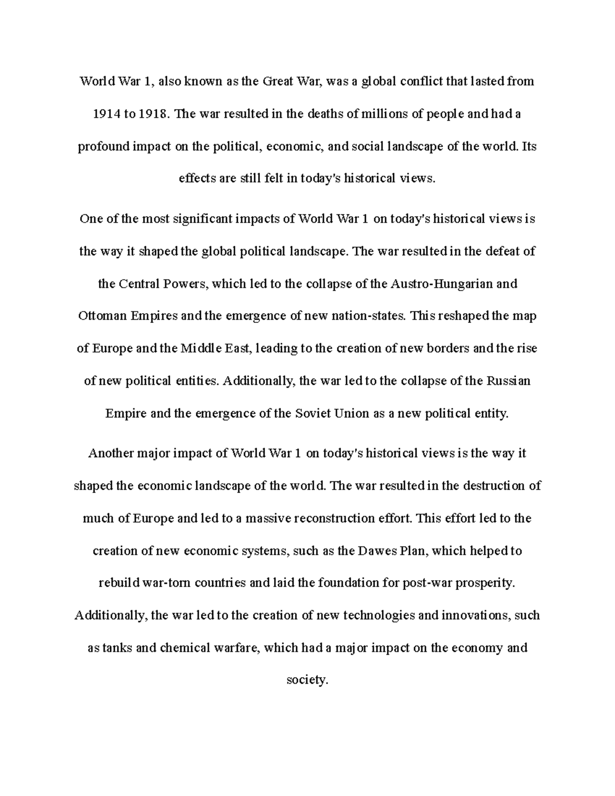 World War 1 - notes - World War 1, also known as the Great War, was a ...