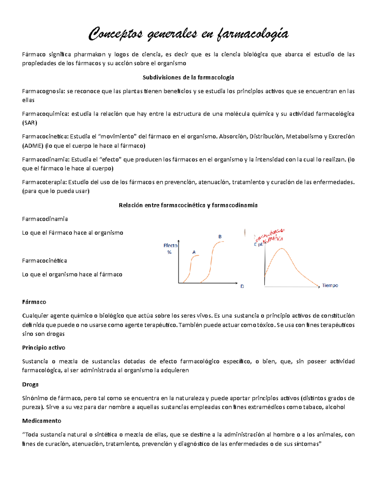Conceptos generales en farmacología - Conceptos generales en ...