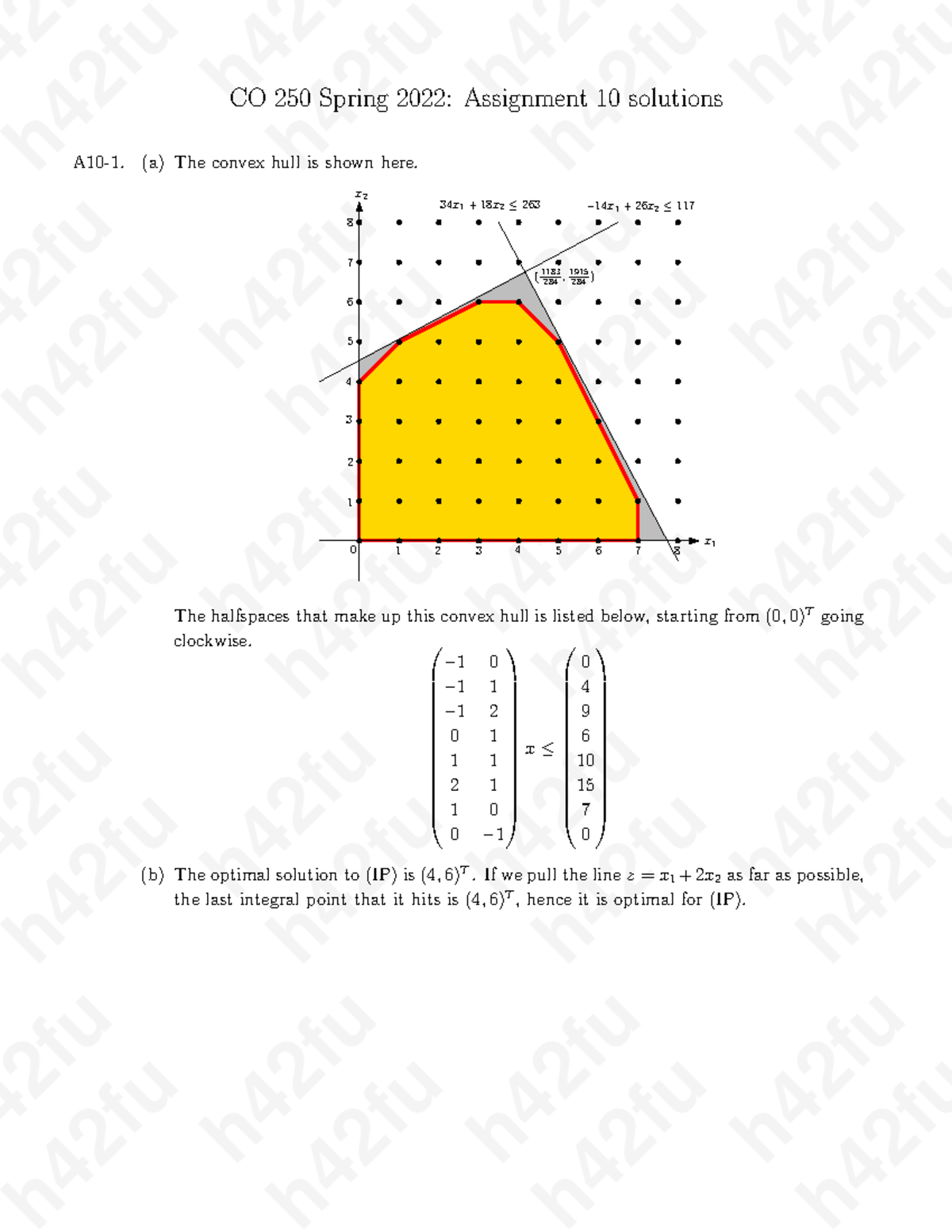 Co250 s22 a10 sln - assignment 10 solutions - CO 250 Spring 2022 ...
