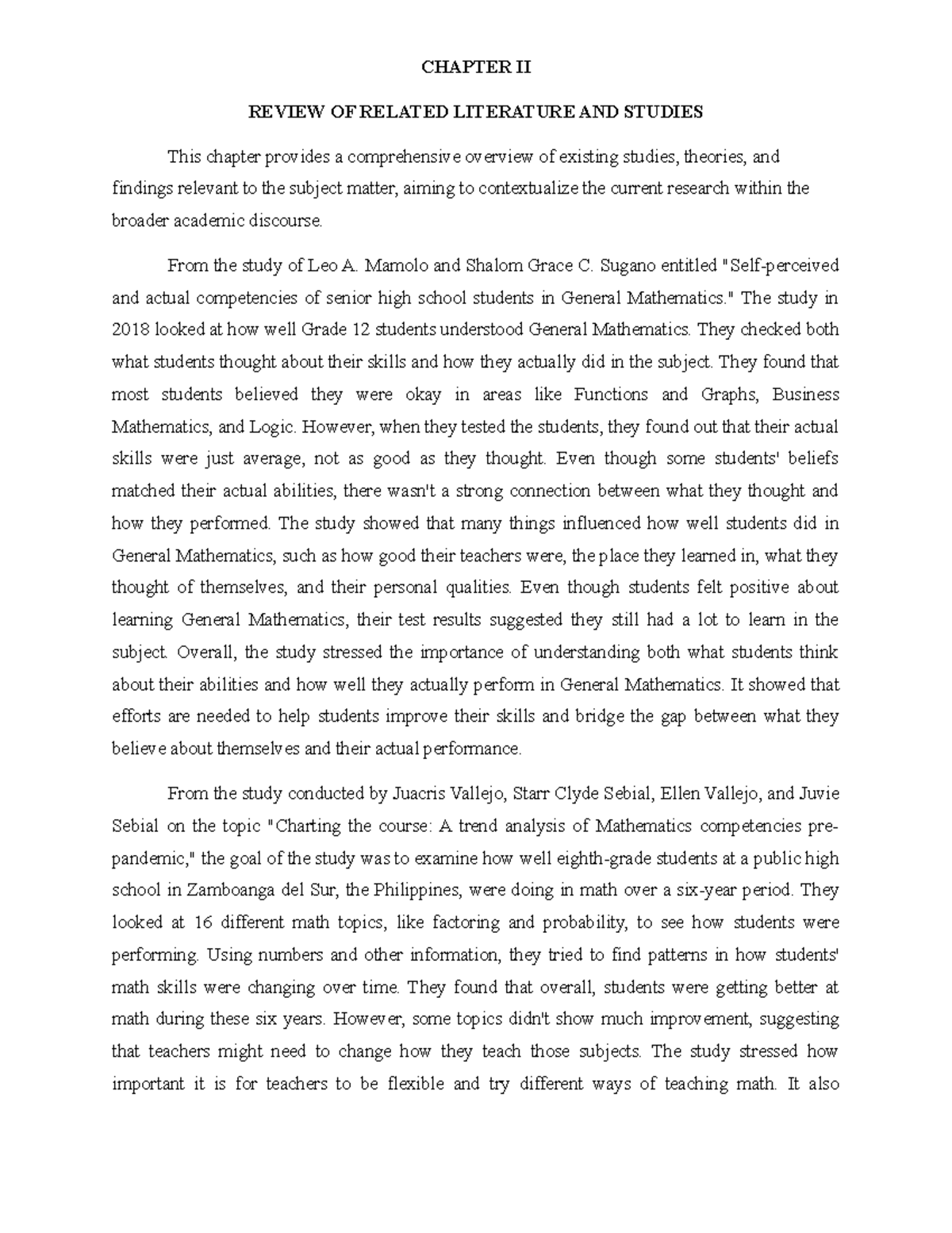 Chapter II - CHAPTER II REVIEW OF RELATED LITERATURE AND STUDIES This ...