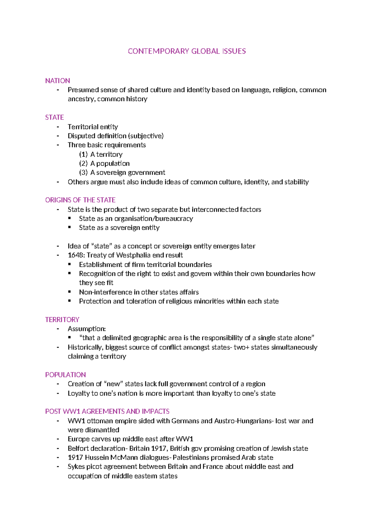 Contemporary Global Issues - CONTEMPORARY GLOBAL ISSUES NATION Presumed ...