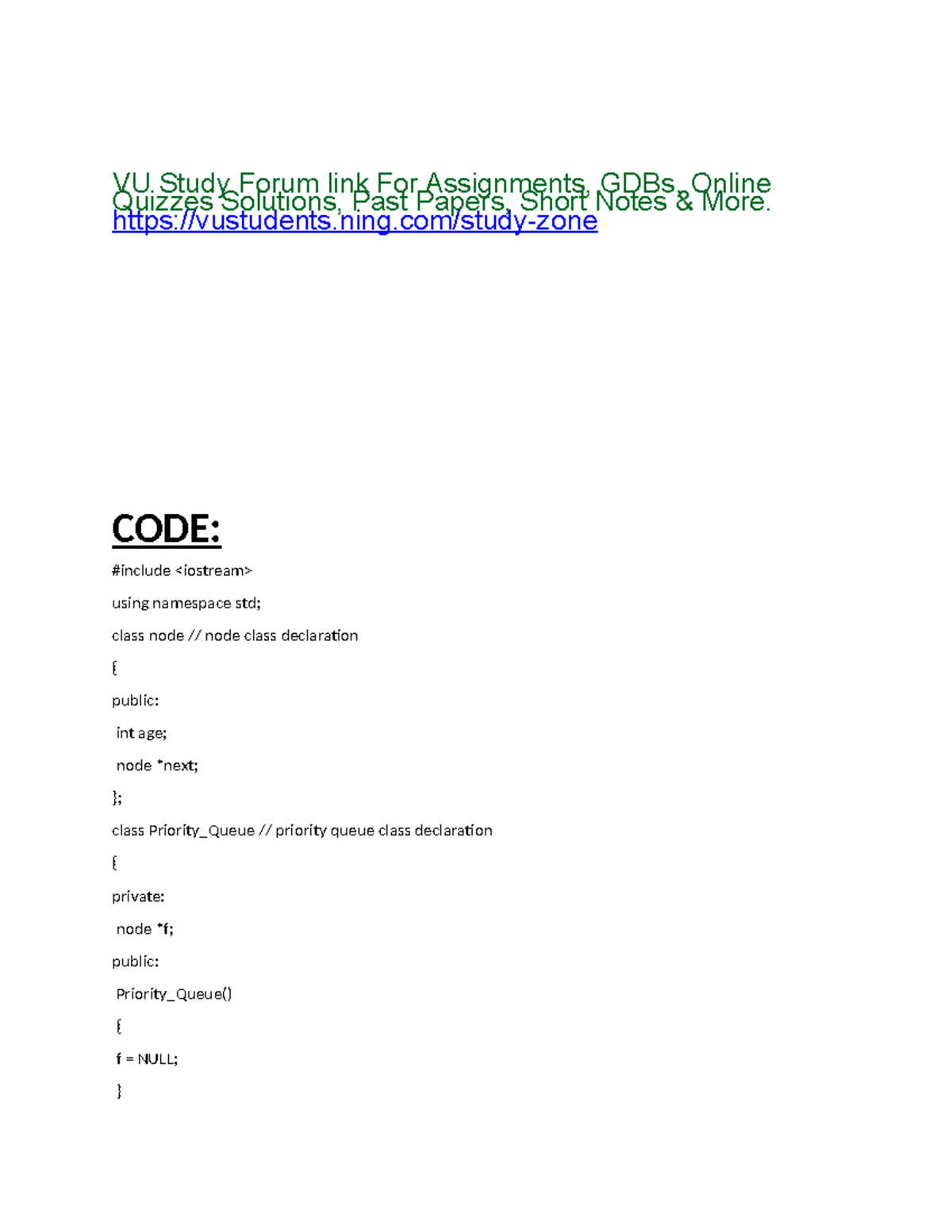 CS301 Assignment 2 Solution Fall 2021 By VU Ning - VU Study Forum link ...