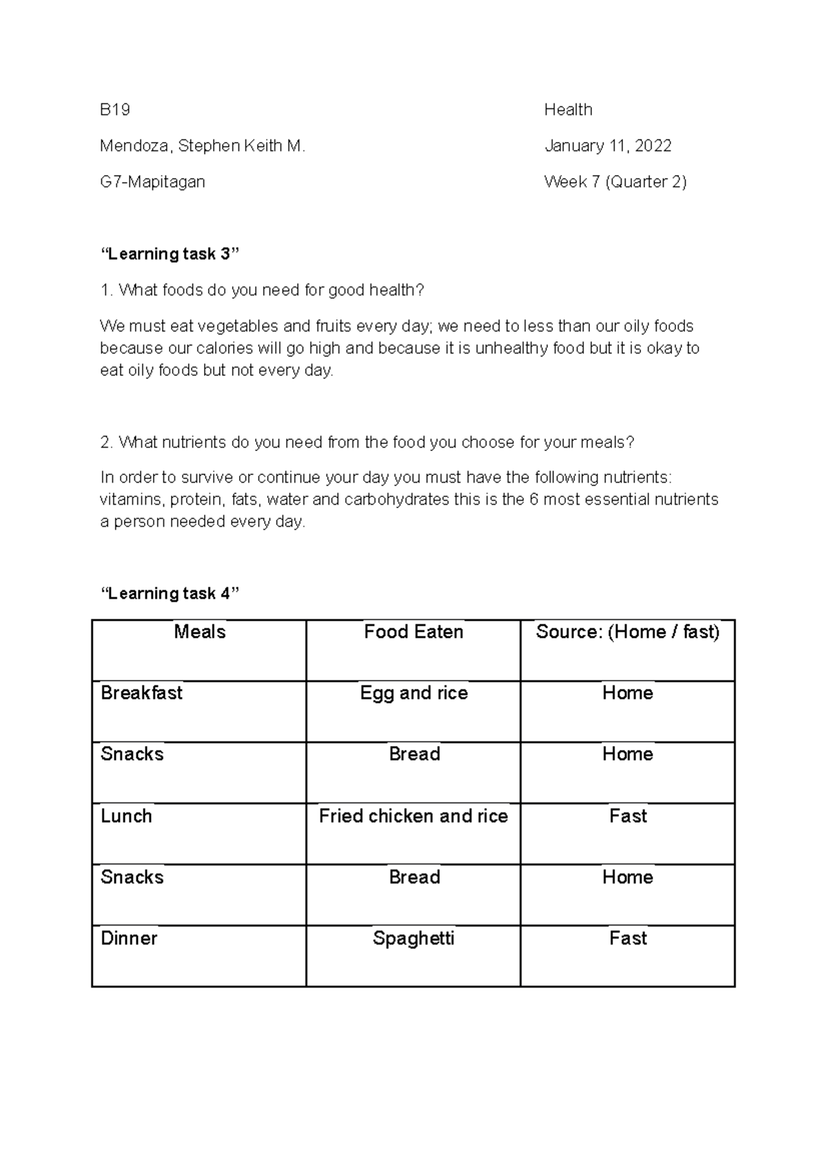 Health week 7 G7 mapitagan - B19 Health Mendoza, Stephen Keith M ...
