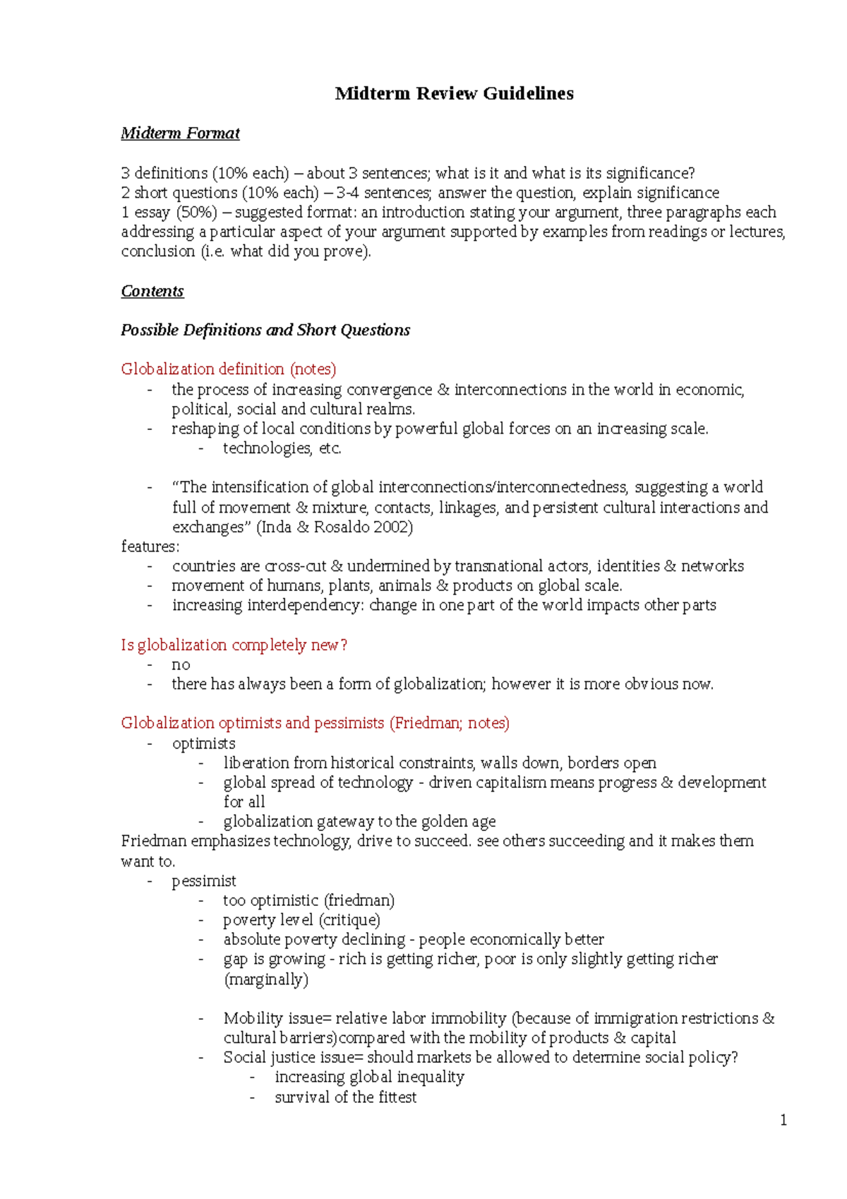 Midterm Spring 2018, questions and answers - Midterm Review Guidelines ...