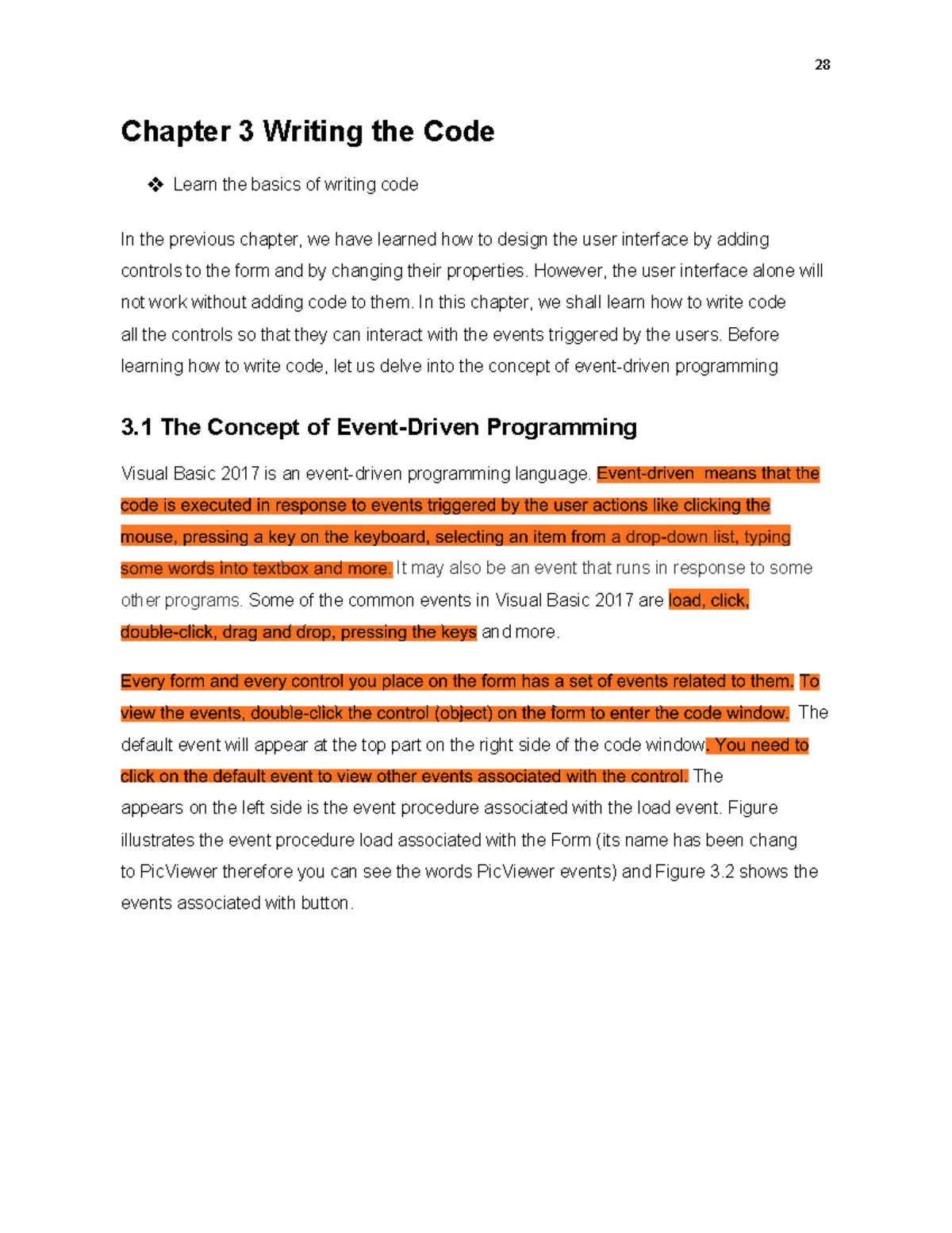 Writing the Code in visual basic - ÃÉ &KDSWHU :ULWLQJ WKH &RGH ν - StuDocu