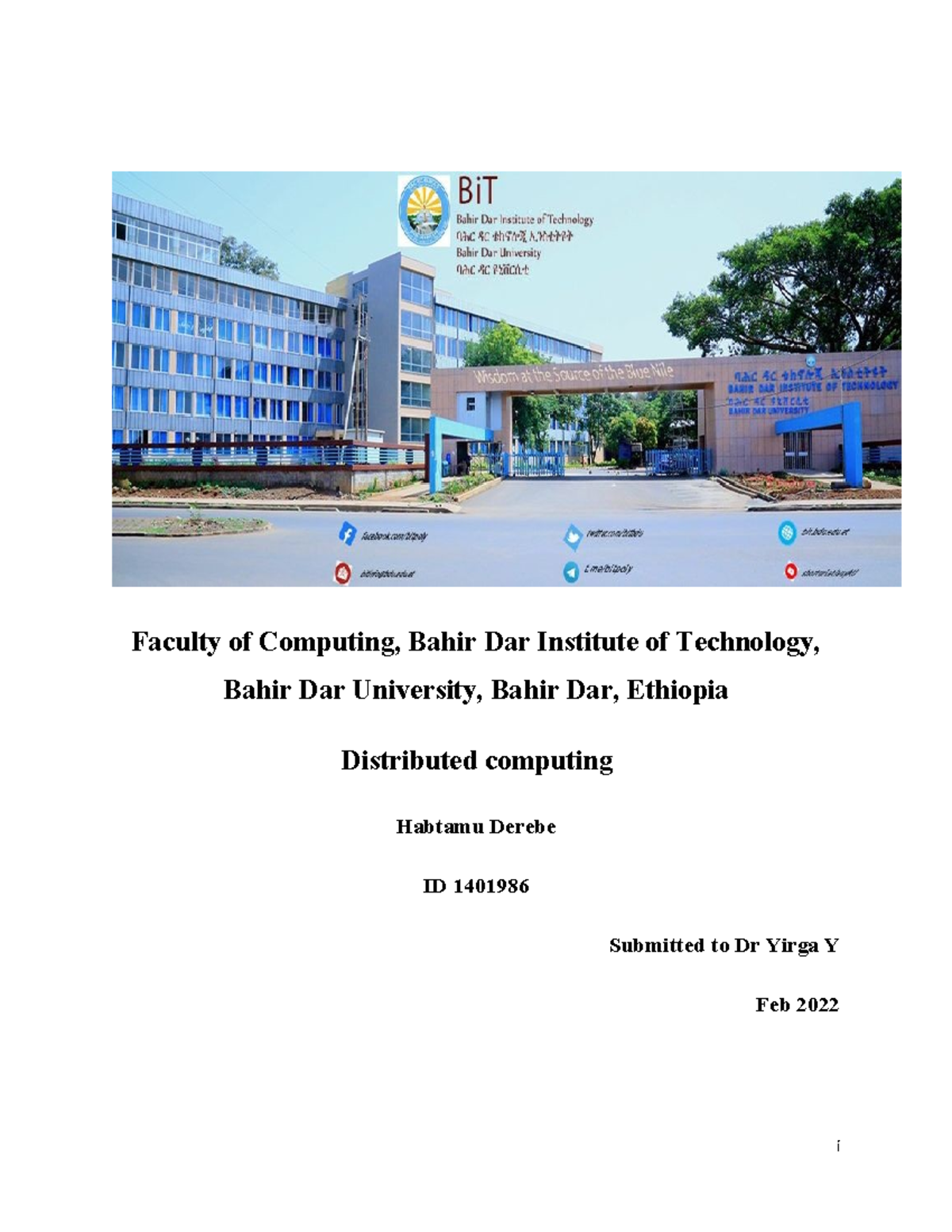 Distributed computing - Faculty of Computing, Bahir Dar Institute of ...