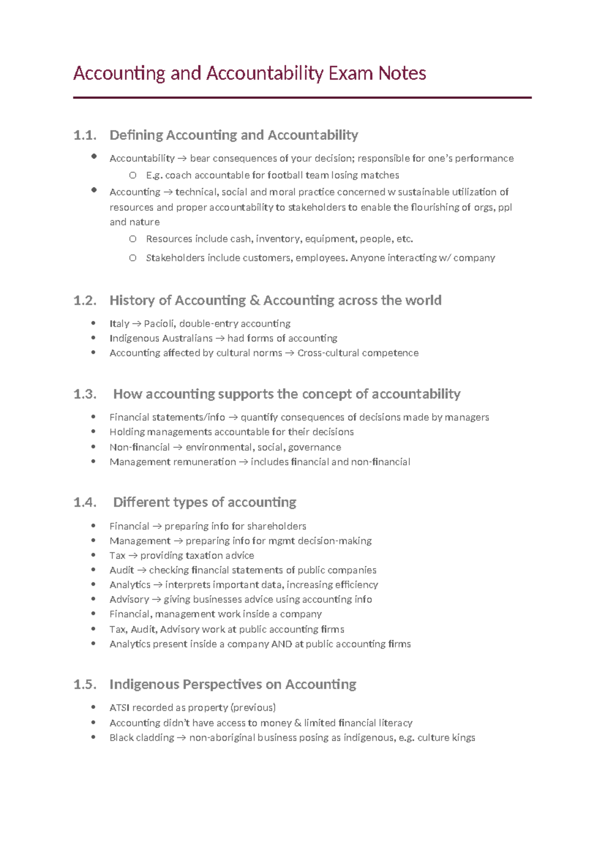 AAA Exam Summary Notes - Accounting and Accountability Exam Notes 1 ...
