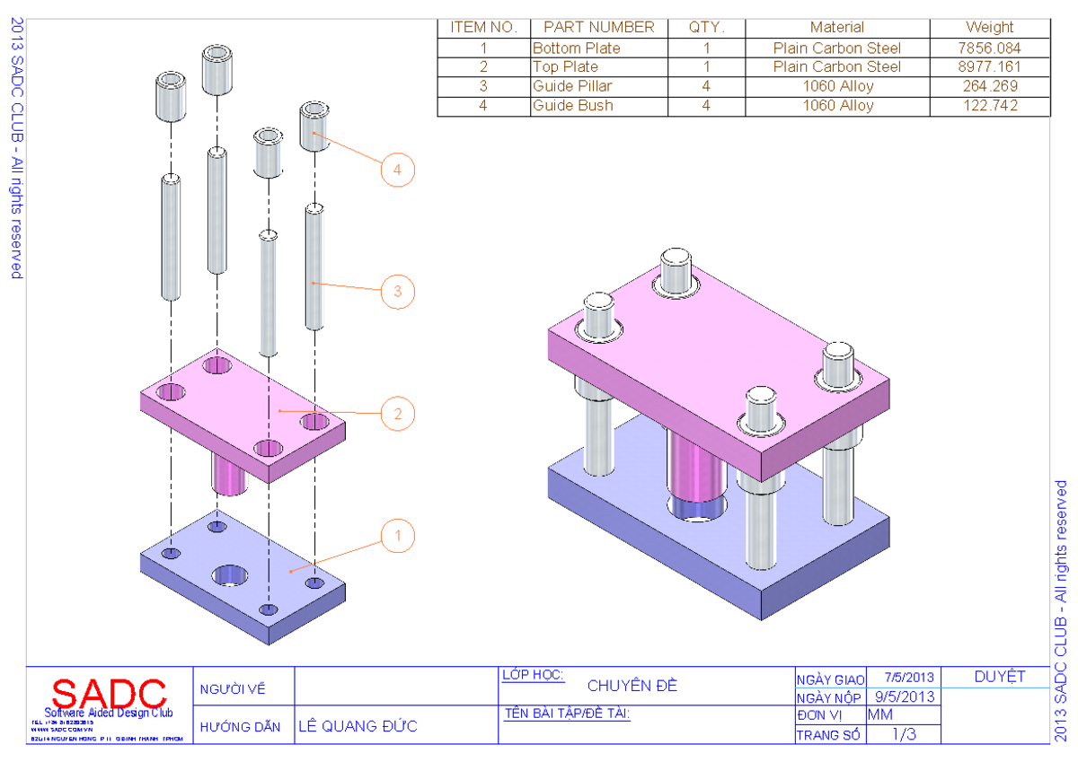 3 - Press Tool Assembly - SADC 4 3 1 2 ITEM NO. PART NUMBER QTY ...