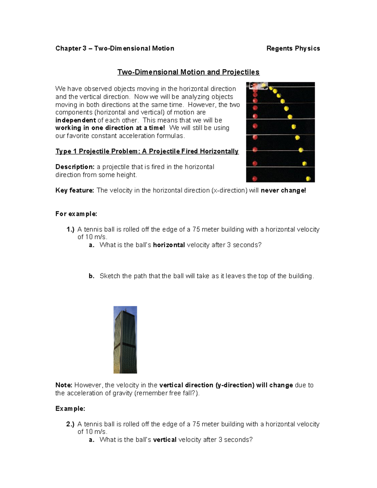 Projectile notes 1 - This is projoctile motion ap practice questions ...