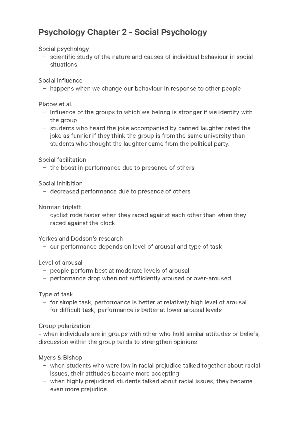 Psychology Chapter 2 - Social Psychology ...