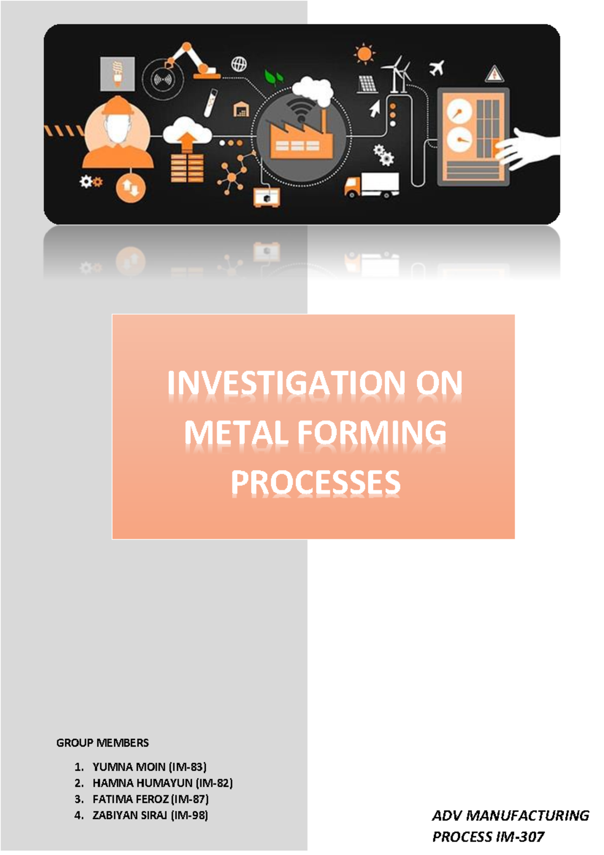 AMP Assignment - very important concepts - INVESTIGATION ON METAL ...
