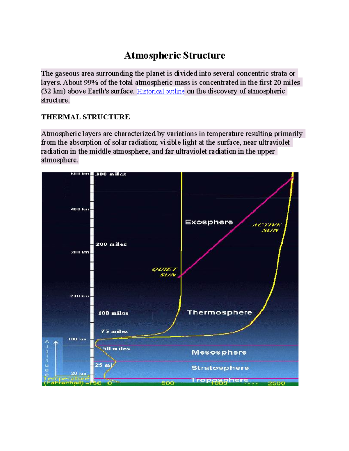 Atmospheric Structure - About 99% of the total atmospheric mass is ...