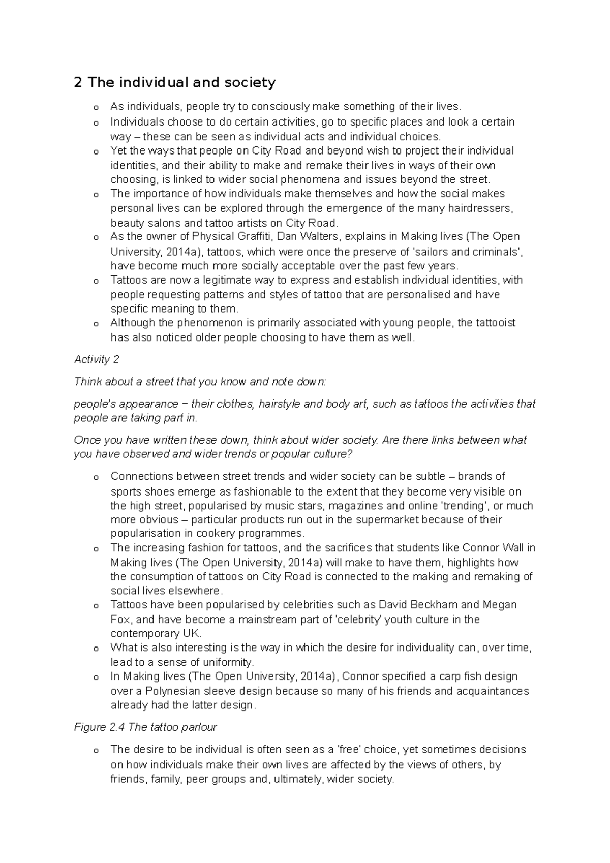 DD102 chapter 2 - 2, the individual and society - 2 The individual and ...