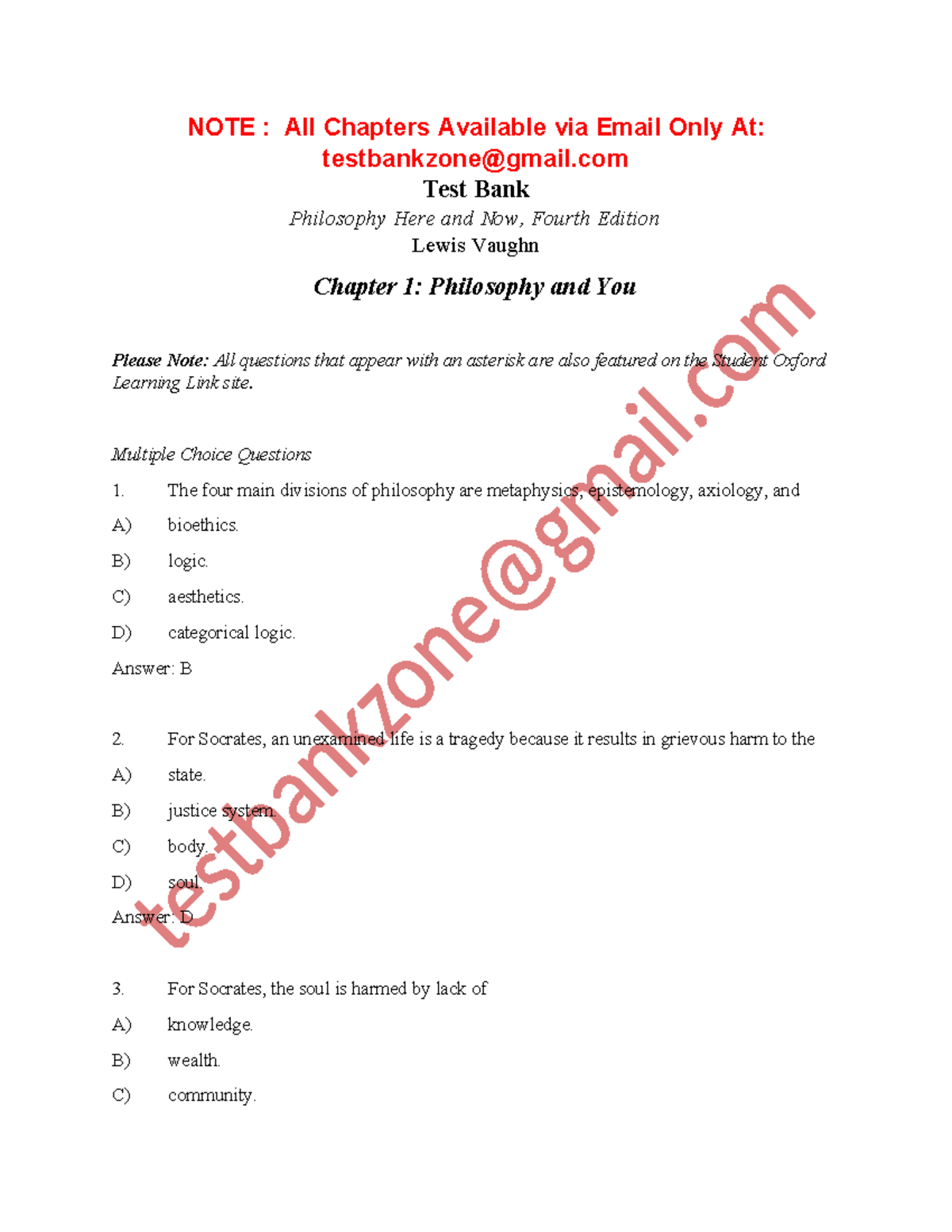 Test bank and Solutions For Philosophy Here and Now, 4th Edition by ...