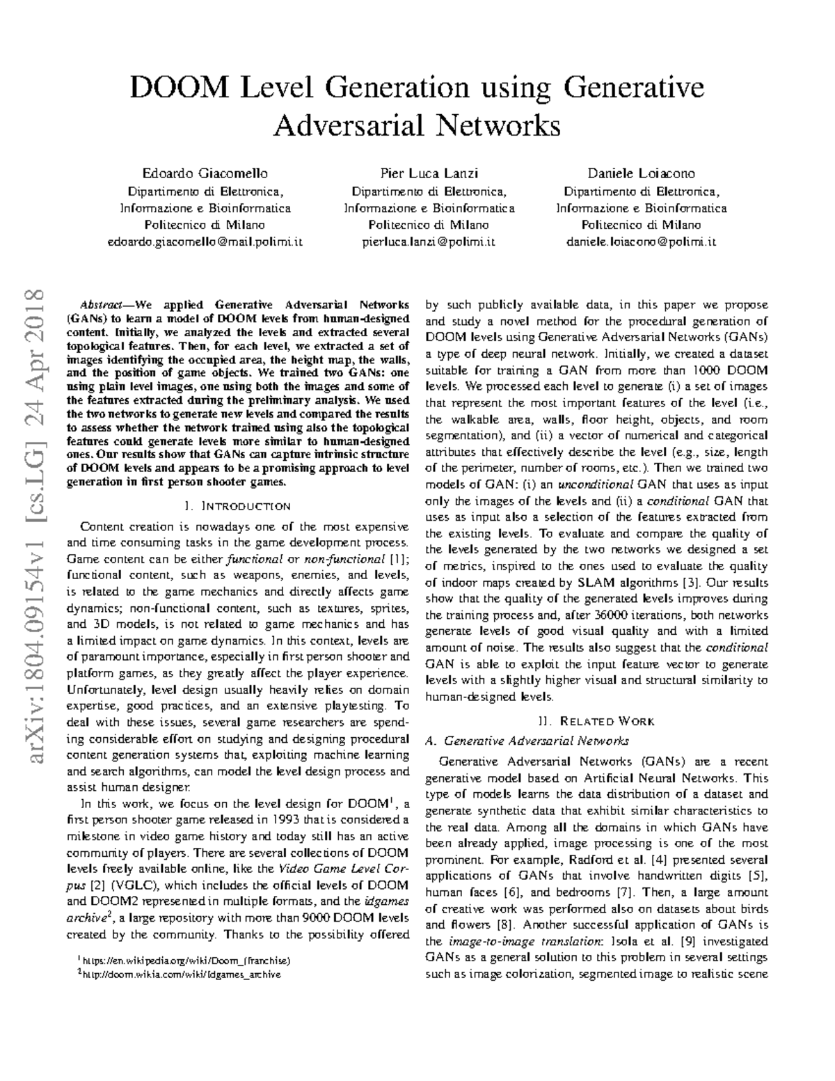 1804 - qqqqqqqqqqqqqqqqqqqqqqqqqq - DOOM Level Generation using Generative Adversarial Networks ...