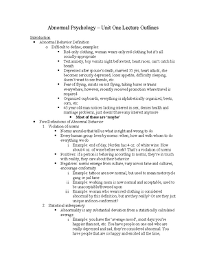 Intro to Psychology Unit 1 - Introduction to Psychology – Unit One ...