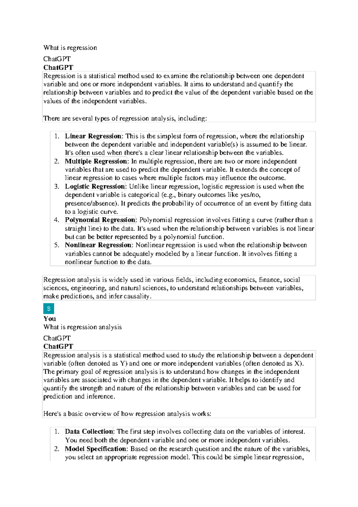 Deep Learning Practical - What is regression ChatGPT ChatGPT Regression ...