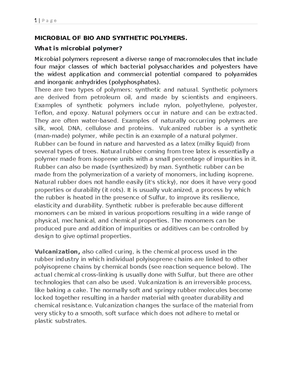 Microbial OF BIO AND Synthetic Polymers - MICROBIAL OF BIO AND ...