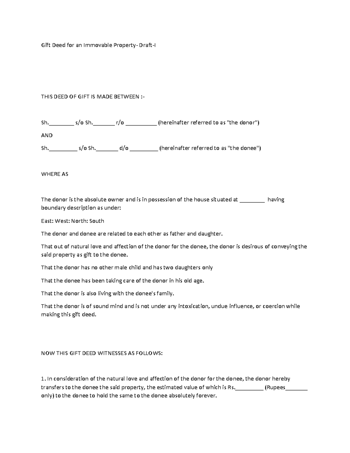 1605007021 gift deed for an immovable property - Gift Deed for an ...