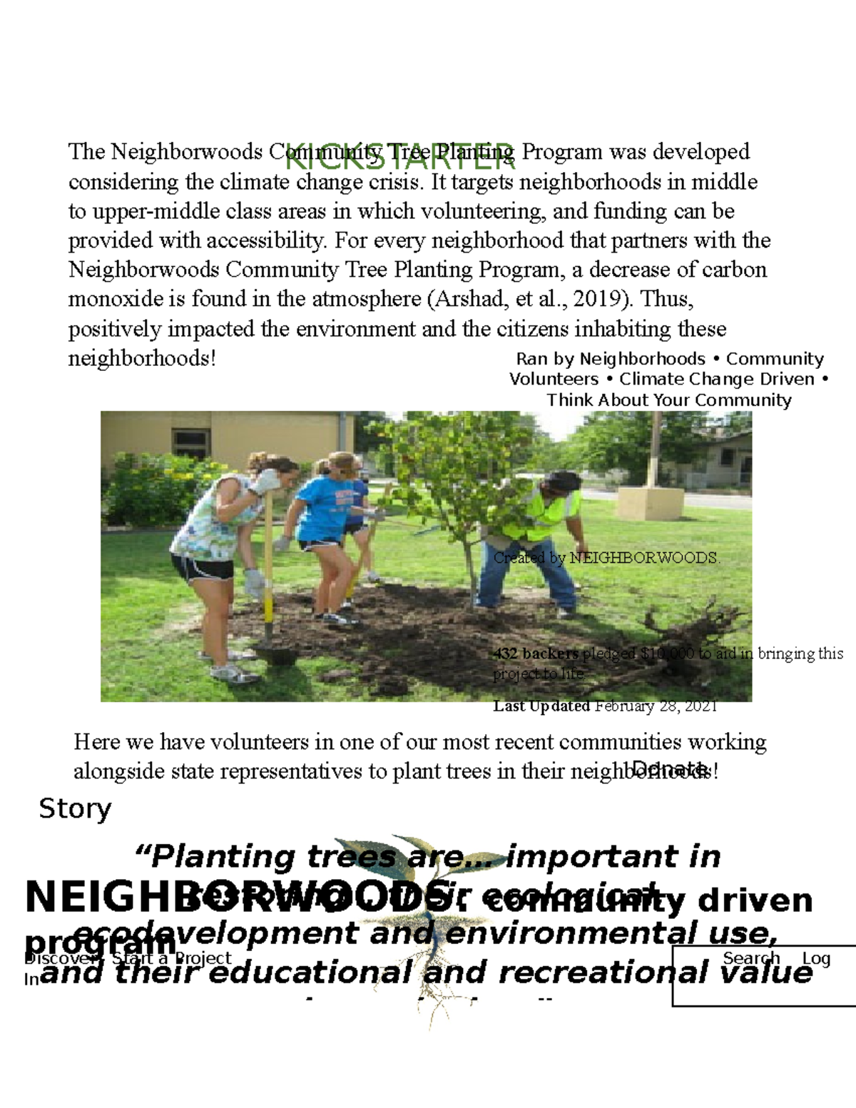 Campaignpt 2- description of a project for environmentalism ...