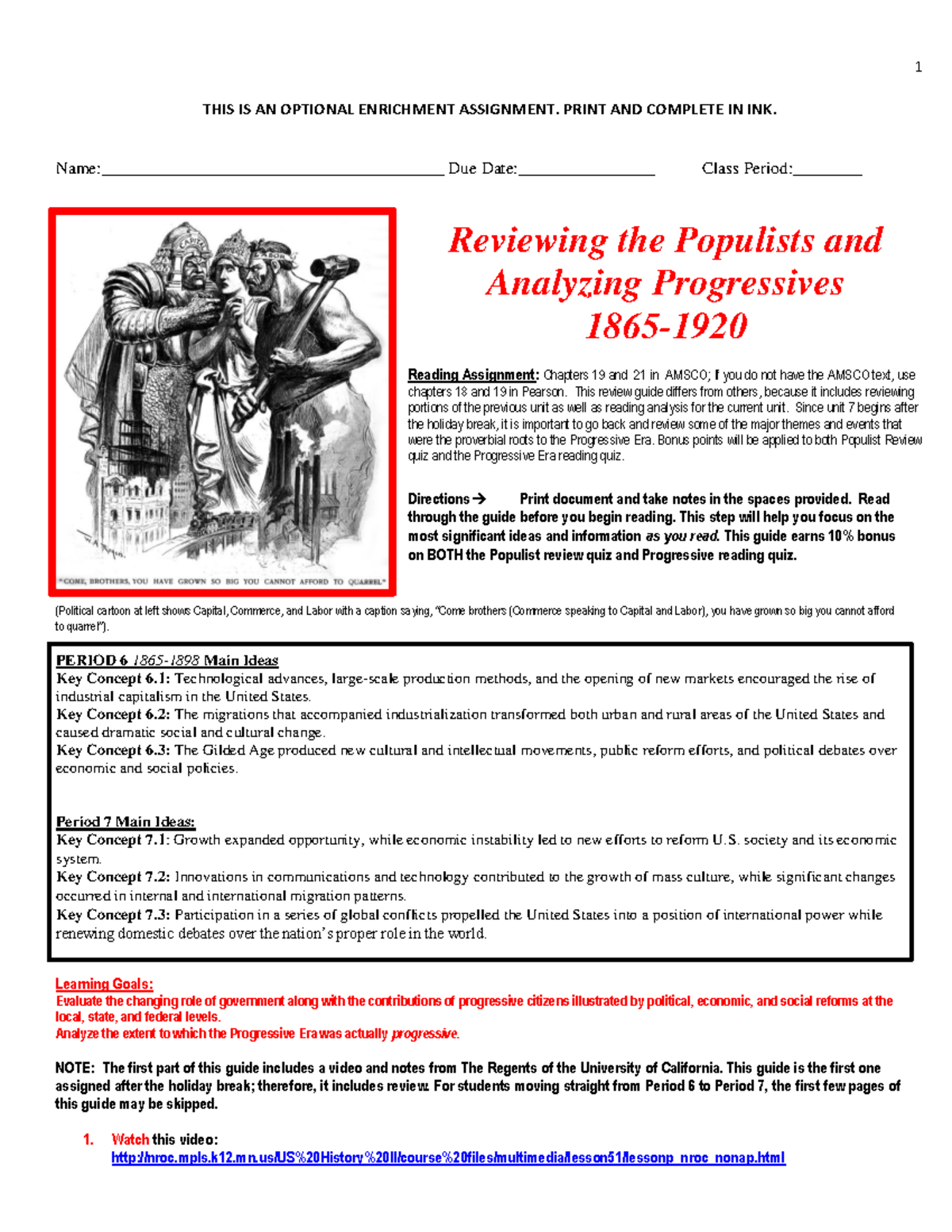 Chapter 21 - Review Guide - THIS IS AN OPTIONAL ENRICHMENT ASSIGNMENT ...