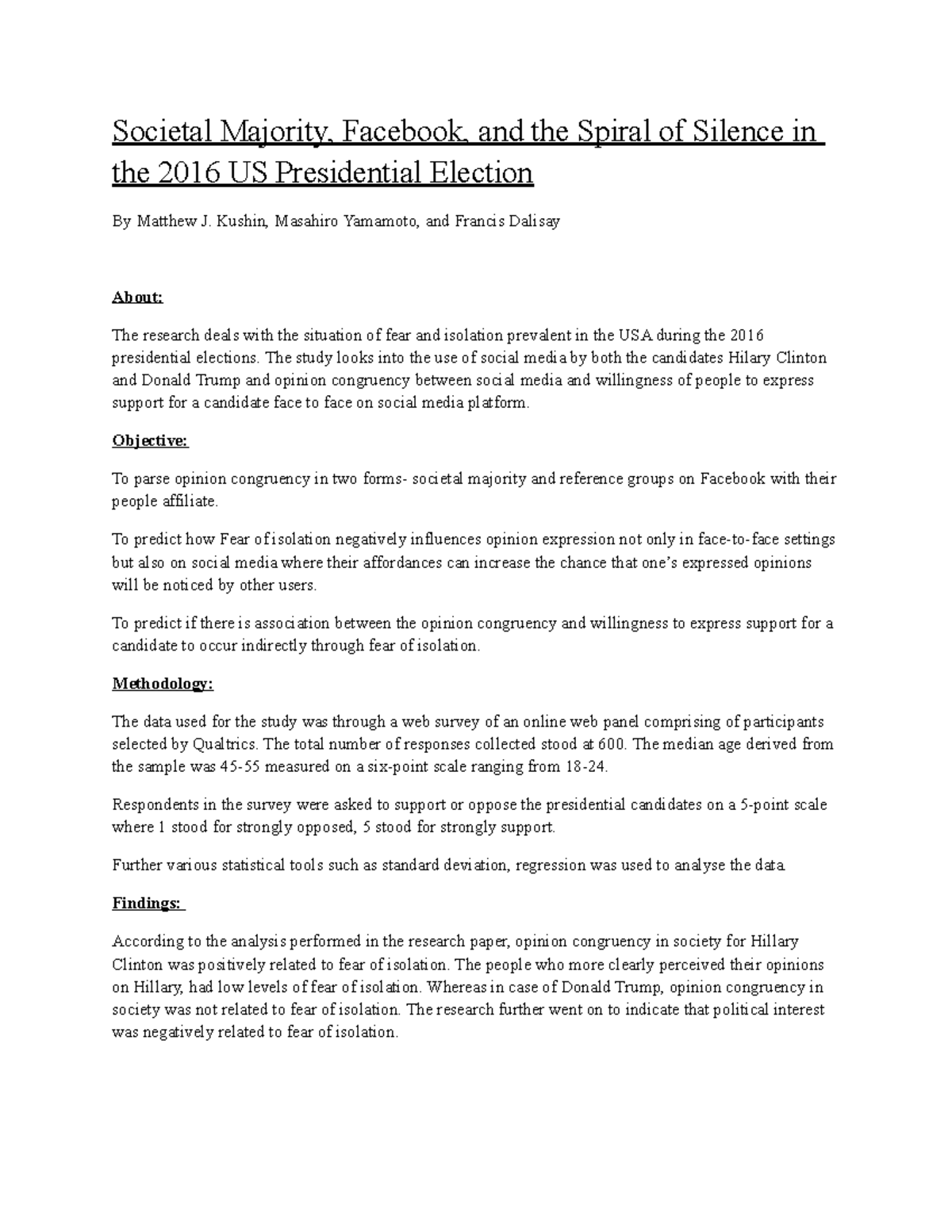 Examdfvfsbgfbrsgbsbbfb - Societal Majority, Facebook, and the Spiral of ...