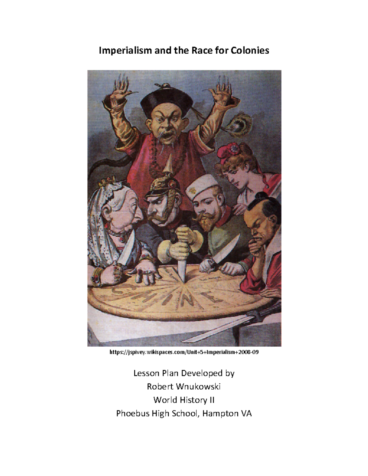 Imperialism-Lesson-Plan - Imperialism and the Race for Colonies - Studocu