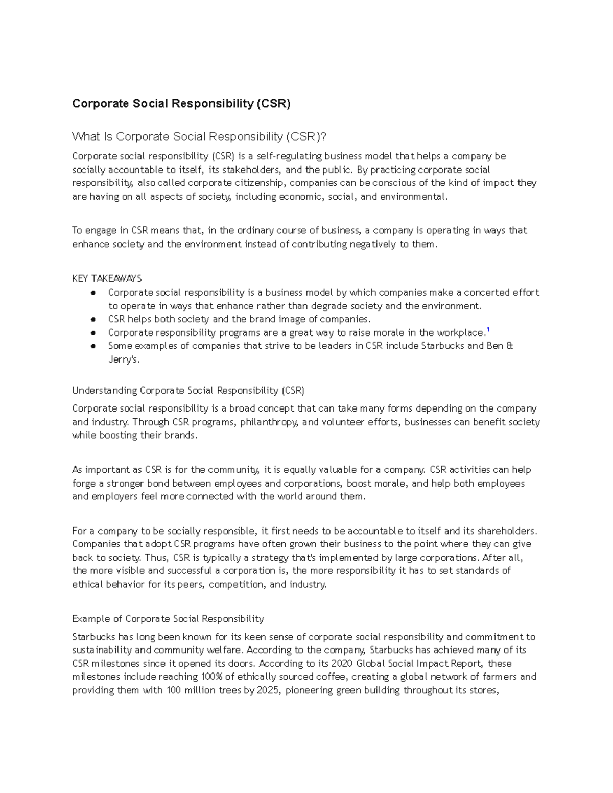 Corporate Social Responsibility (CSR) - By practicing corporate social ...