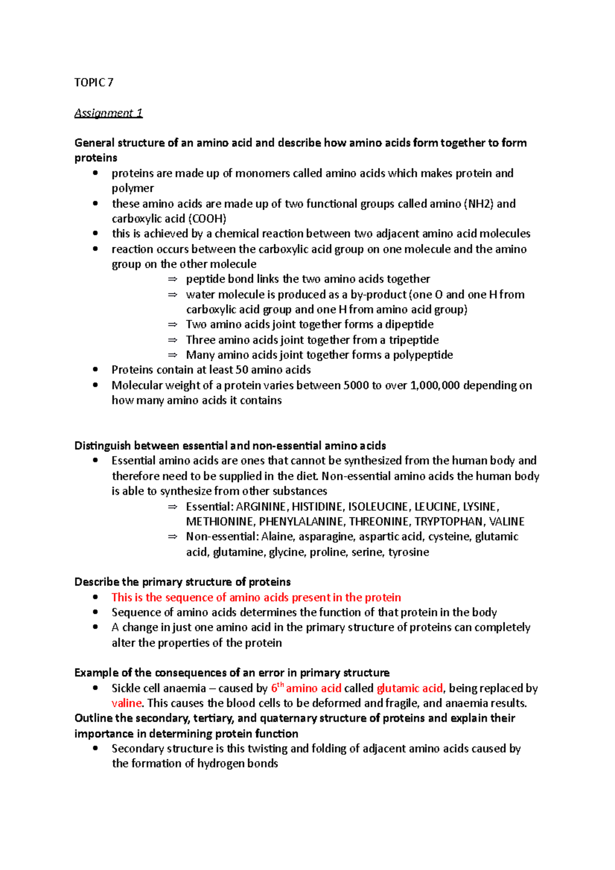 Topic 7 microbiology - TOPIC 7 Assignment 1 General structure of an ...