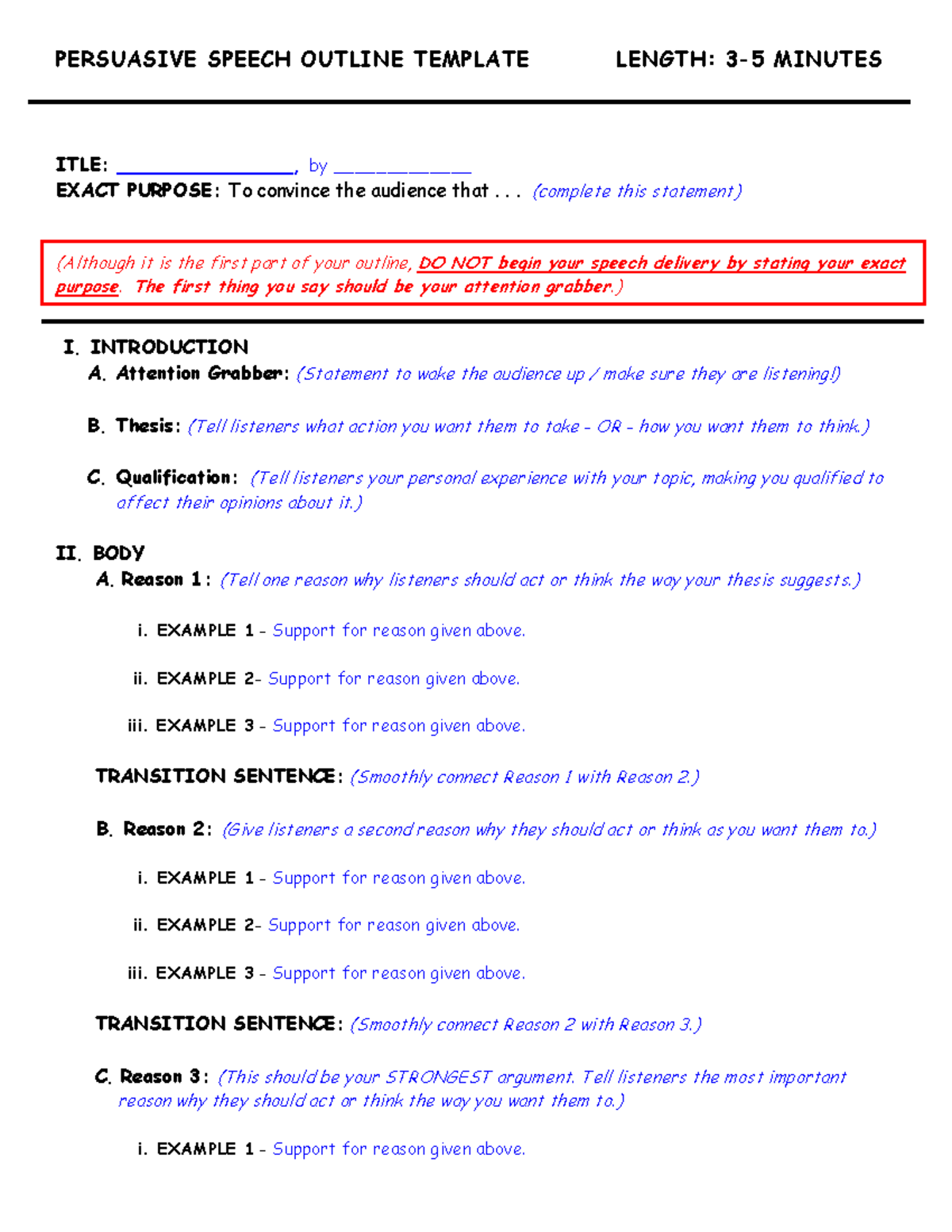 Inbound 4450755940883671008 - PERSUASIVE SPEECH OUTLINE TEMPLATE LENGTH ...