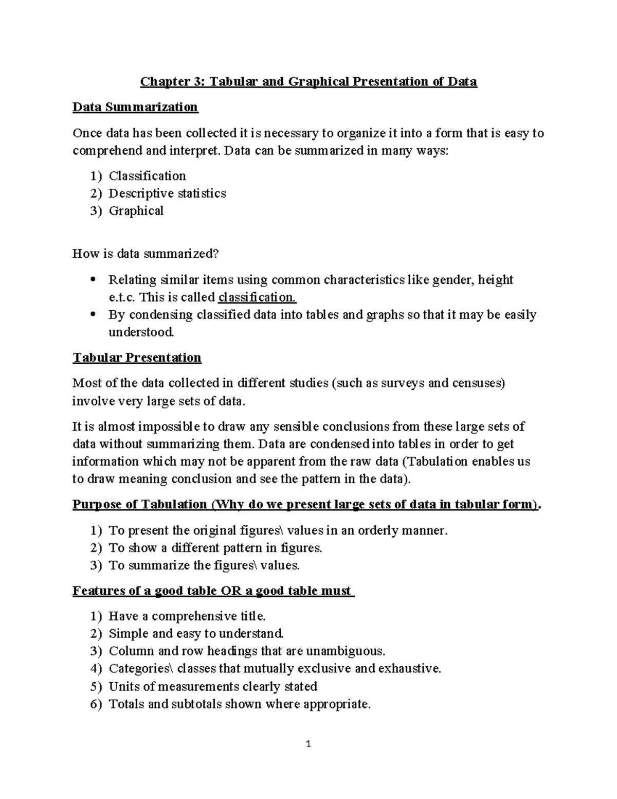 Chapter 3 Tabular and Graphical Presentation of Data - Data can be ...