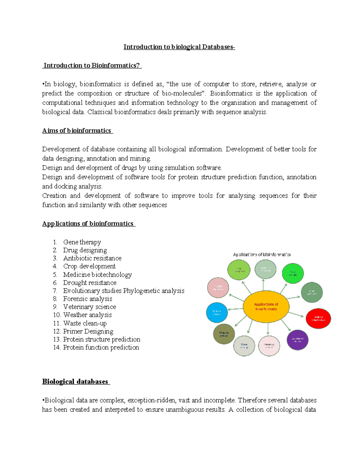 1.Intro to Bioinfo Databases - Introduction to biological Databases ...
