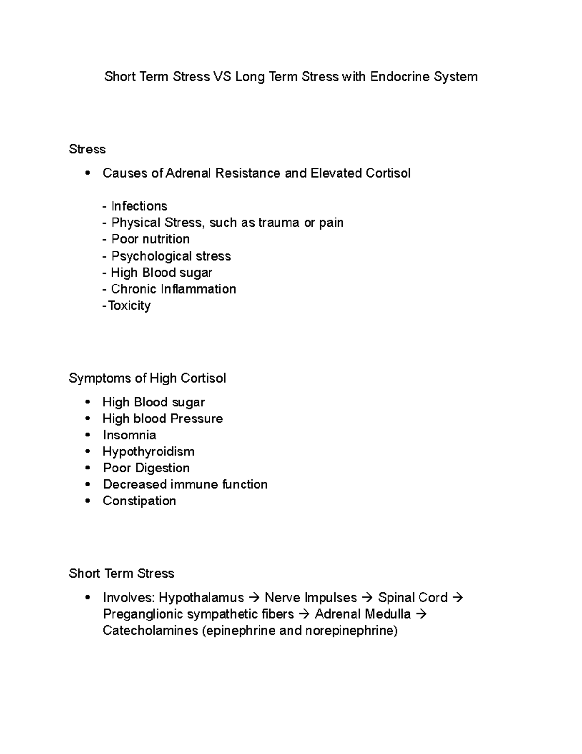 Summary - Other 3 - Short Term Stress VS Long Term Stress with ...