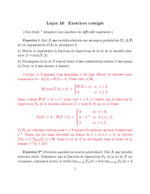 Exercices probas corriges - Statique Appliquée - Studocu